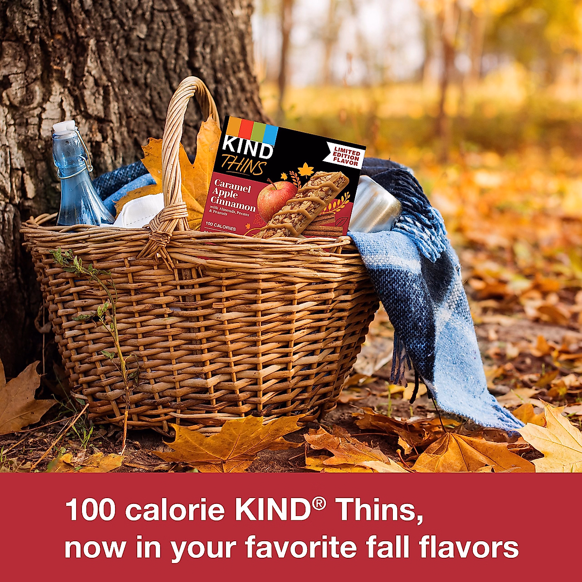 KIND THINS Caramel Apple Cinnamon with Almonds, Pecans, & Peanuts, Gluten Free, 100 Calorie, Healthy Snacks, 10 Bars (Pack of 1)