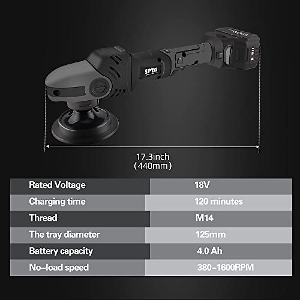 SPTA Buffer Polisher, 780W 5Inch & 6Inch Dual Action Random Orbital Car Polisher, 41pcs Car Detailing Kit with Polishing Pads, Sanding Papers, Wool Pads, Tool Bag for Car Polishing and Waxing