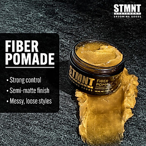 STMNT Grooming Goods Fiber Pomade, 3.38 oz | Semi-Matte Finish | Strong Control | Easy To Wash Out