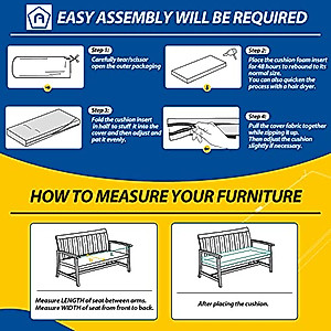 AAAAAcessories Outdoor/Indoor Bench Cushion for Patio Furniture Bench/Swing/Settee, 59 x 18 x 3 Inch, Light Beige