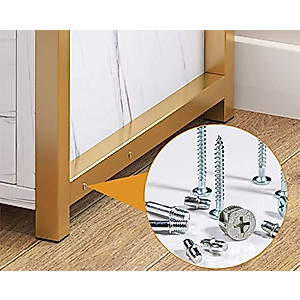 ZHAOLEI Bedside Table Nightstand Bedroom Furniture 3 Drawer Storage Bedside Cabinet MDF Board Marble Texture