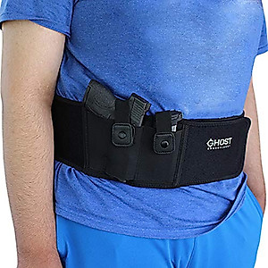 Ghost Concealment L Belly Band Holster for Concealed Carry | Fits up to a 54" Belly | IWB Gun Holsters | Men and Women (Right)