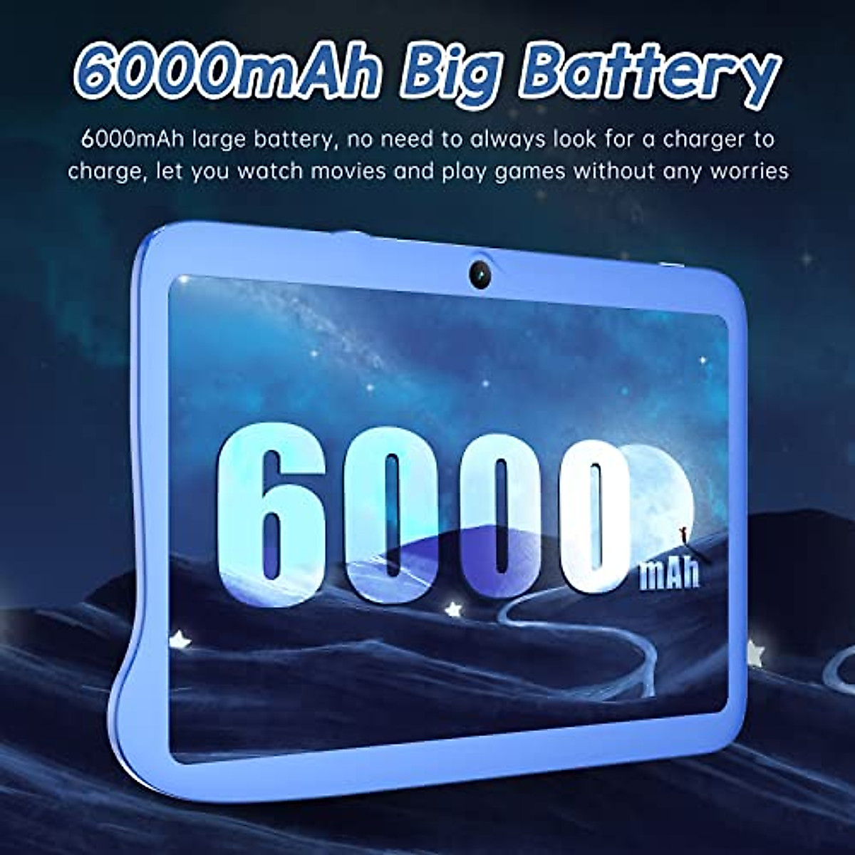 lennis 7 Inch Tablet, Blue 6000mAh HD IPS Screen Reading Tablet Octa Core CPU for Game (Blue)