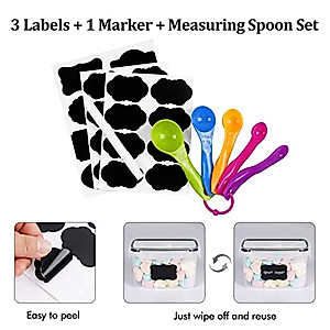 Elyum Airtight Food Storage Containers, 14 Pieces Plastic Food Storage Containers with Lids BPA Free Cereal Containers Storage for Kitchen and Pantry Organization and Storage, Black