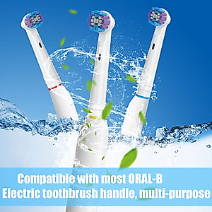 Replacement Toothbrush Heads for Oral-B, 4 Pack Replacement Heads Compatible with Oral B Braun Electric Toothbrush (4 Pack) (White, 1 Count (Pack of 4))
