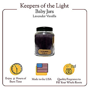 A Cheerful Giver - Lavender Vanilla Baby Scented Glass Jar Candle (6oz) with Lid & True to Life Fragrance Made in USA
