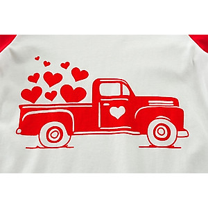 DDSOL Toddler Boys Girls Valentine's Day T-Shirt Truck Loads of Love Heart Long Sleeve Tees Kids Boys Tops 4T