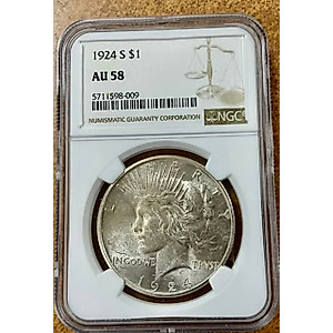 1924 S Peace Dollar $1 NGC AU-58