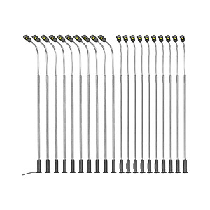 QWORK Model Railway Train Lamp Post, 20 Pcs 3V HO OO Scale LEDs Dual Heads Gauge Model Train Layout Landscape, Pathway Light Railway Train Micro Landscape Accessories