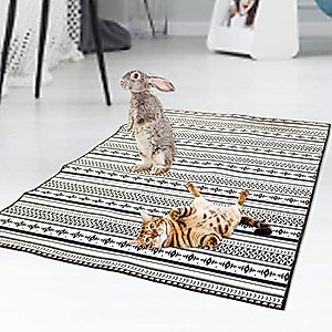kathson Washable Pee Pads 79"x47" Non-Slip Rabbit Reusable Mat for Floor Pets Playpen Heavy Absorbency Potty Training Pads for Dogs Cats Rabbits Guinea Pigs Ferrets Small Animals