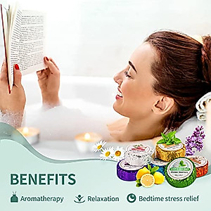 Pureegg Shower Steamers for Aromatherapy - Shower Bombs with Natural Essential Oil, Nourishing & Moisturizing Natural Shower Steamers for Self Care, Stress Relief Gift for Women & Men, 1.4oz*6