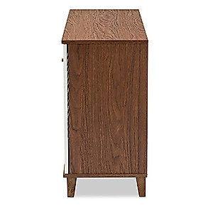 Baxton Studio Shoe Cabinets, White/Walnut