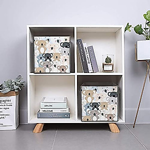 Funny Koala Bear Large Cubes Storage Bins Collapsible Canvas Storage Box Closet Organizers for Shelves