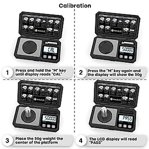 MAXUS Milligram Scale 50g/0.001g, Compact Mg Scale with 50g Calibration Weight, Black Powder Scale for Reloading, includes a Scoop, a Powder Pan, a USB Cable and Tweezers