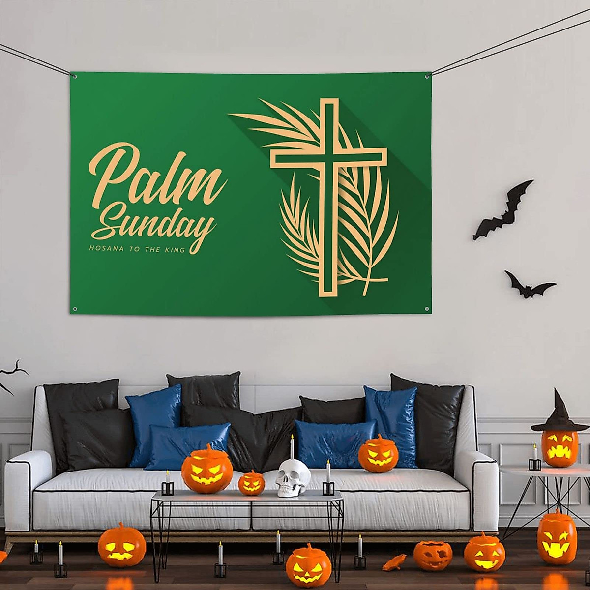 Palm Sunday 2023 Backdrop Banner Decorations Hanging Backdrop Decoration for Festival Party Hanging Decoration 47 × 71inch