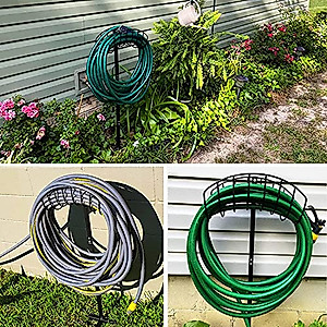 Garden Hose Holder - CreiYuan Water Hose Stand Freestanding Metal Hose Hanger, Detachable Heavy Duty Hose Storage Stand for Outdoor