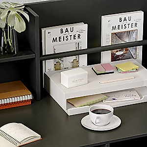 AIEGLE Reception Desk with Drawers & Storage Shelves, Reception Table with Private Panels, for Salon Reception Room Checkout Office, Black (47.3" L x 18.3" W x 43.3" H)