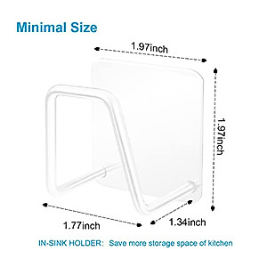 NAVREX 2 Pack Sponge Holders for Kitchen Sink Small Sponge Holder Adhesive Sponge Holder Sink Caddy, Durable SUS304 Stainless Steel,Quick Drying