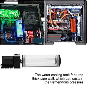 19W 12v CPU Water Cooling Pumpe Reservoir DIY Combo, 800L/H , G 1/4" Thread Port, PC Cpu Water Cooling System Heat Exchanger Tool, Transparent Acrylic Material, Easy Install(110mm)
