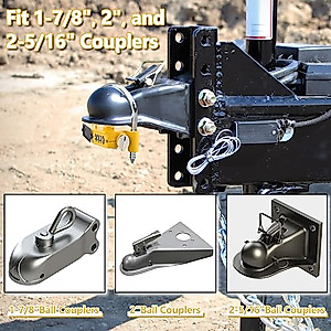 Cenipar Trailer Hitch Lock Universal with Combination Lock, Heavy-Duty Steel Tow Ball Coupler, Fits 1-7/8”, 2”, 2-5/16” Couplers, for Trailer Truck RV SUV Boat Yellow