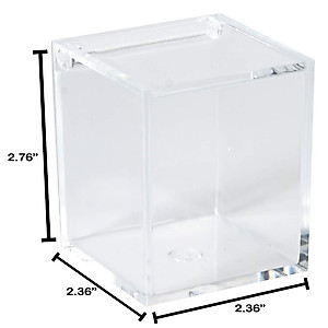 Hammont Clear Acrylic Boxes - 6 Pack - 2.36''x2.36''x2.76'' - Small Lucite Boxes for Gifts, Weddings, Party Favors, Treats, Candies & Accessories, Plastic Storage Boxes