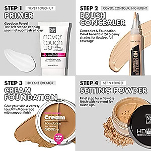 Ruby Kisses Cream Foundation 3D Face Creator 2-Color Foundation and Concealer, 12 Hour Wear Long Lasting, Medium to Full Coverage (Level 11)