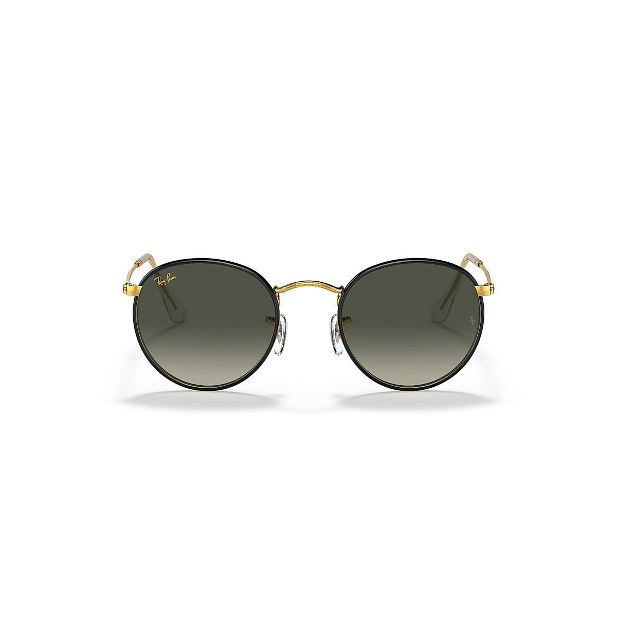 Ray-Ban RB3447JM Round Full Color Sunglasses, Black On Legend Gold/Grey Gradient, 50 mm