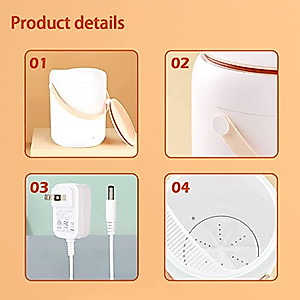 Portable Washing Machine, Ozone & Blue Light Deep Clean Mini Washing Machine, Smart Timer Control Washer Machine, Portable Washer for Socks and Tiny Things