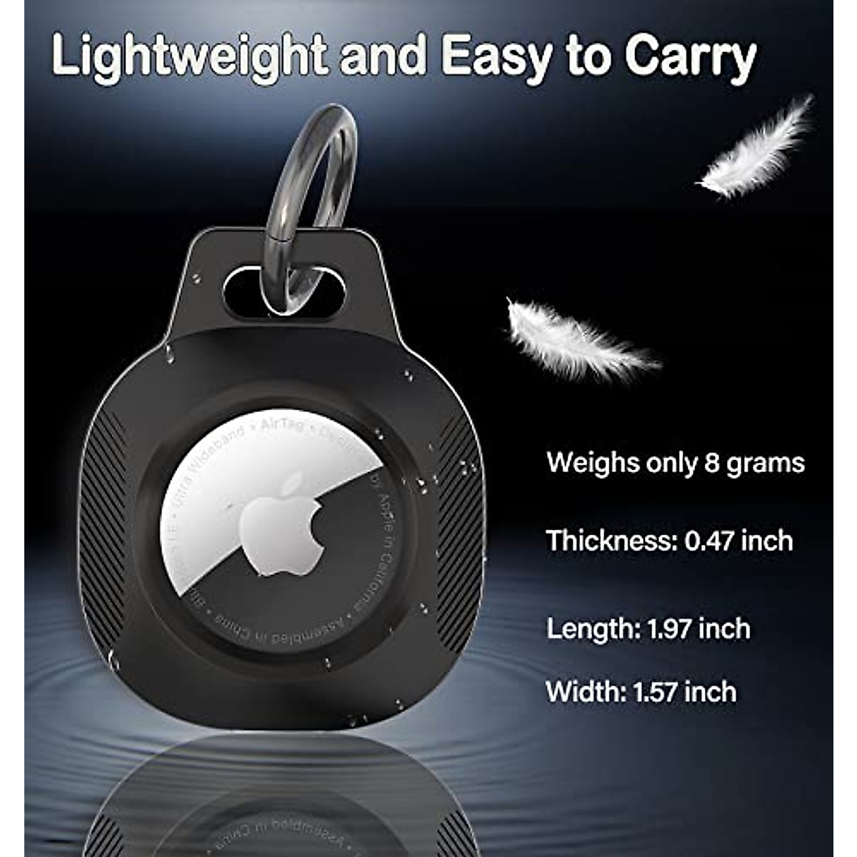 Tieuwant 4-Pack IPX8 Waterproof AirTag Holder Keychain Case