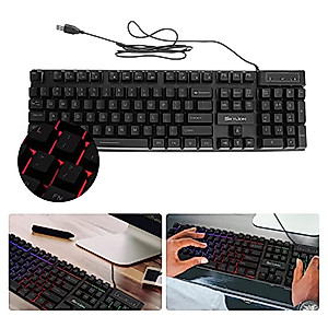SOLUSTRE 3 Sets Wireless Keyboard and Mouse Set Black Laptop RGB Backlight Wired Keyboard and Backlit Gaming Keyboard Office Keyboard RGB Keyboard Replacement Modern abs pbt h600 Computer
