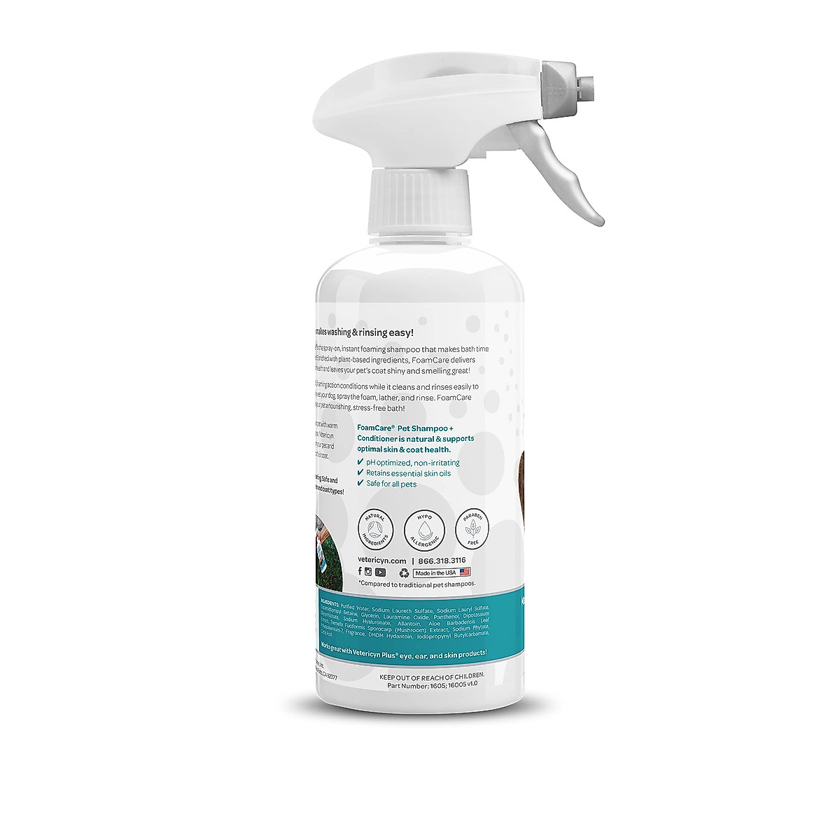 Vetericyn All-in 1 Multifunctional Dog Supplement and FoamCare Spray-On Plant-Based Dog Shampoo and Conditioner