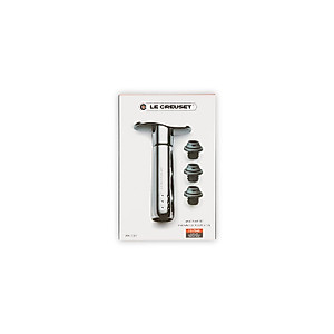 Le Creuset Wine Pump and 3 Stoppers, Black Nickel