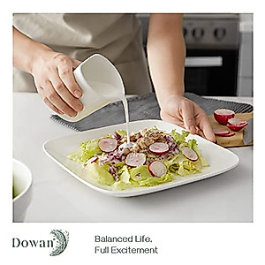 DOWAN 14.5" Rectangular Plates Set of 4 & 10.6" Square Dinner Plates Set of 6