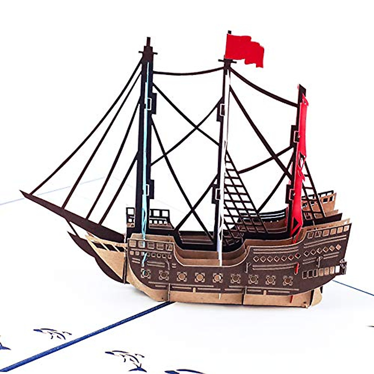 NOJOYA Warship 3D Pop Up Card for All Occasions - Happy Birthday Pop Up Card, Father's Day, Anniversary, Retirement Card for Men, Dad, Husband, Son, Brother, Grandpa, Boss