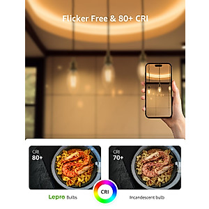 Lepro E12 LED Bulbs B11 C35 Chandelier Light Bulb Filament LED Candle Bulbs, Dimmable 5.5 watt 60W Equivalent, 500 Lumen 2700K Warm White, Ceiling Fan Bulb Candelabra Bulbs, Pack of 6