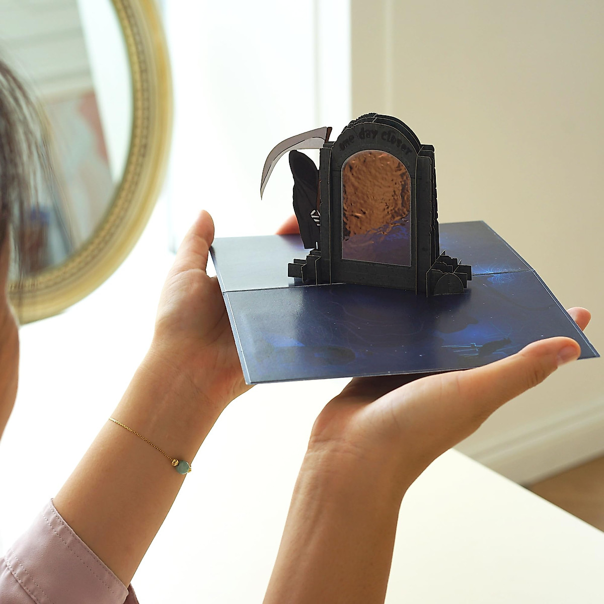 Funny Pop Up Birthday Card | Spooky Reflective 3D Mirrored Tombstone Bday Card | Grim Reaper Birthday Cards For Men | October Birthday Cards For Dad | Killer 40th Birthday Card For Husband, Wife