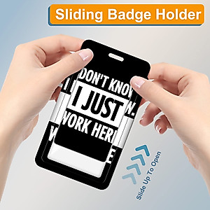 Plifal Badge Holder with Retractable Reel, Funny Fun ID Name Tag Work Badge Clip Heavy Duty Vertical Card Protector Cover Case for Work Office Nurse Medical Student Teacher Women Gift