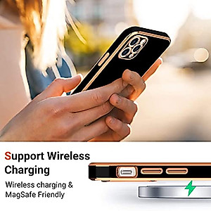 Teageo for iPhone 11 Pro Max Case for Girl Women Cute Love-Heart Luxury Bling Plating Soft Back Cover Raised Full Camera Protection Bumper Silicone Shockproof Phone Case for iPhone 11 Pro Max, Black