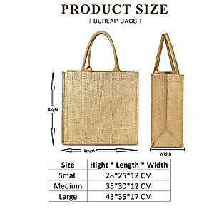 Globyz Jute Bag with Initials Burlap Tote Bag with Reinforced Handle for Women Men Grocerry Shopping Bridesmaid (X, Small (28 * 25 * 12 CM))