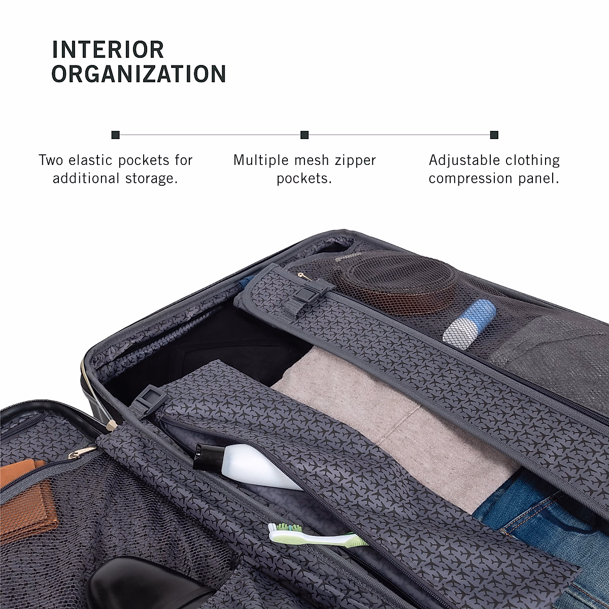 Kenneth Cole REACTION Madison Square Lightweight Hardside Chevron Expandable Spinner Luggage, Emerald, 20-Inch Carry On