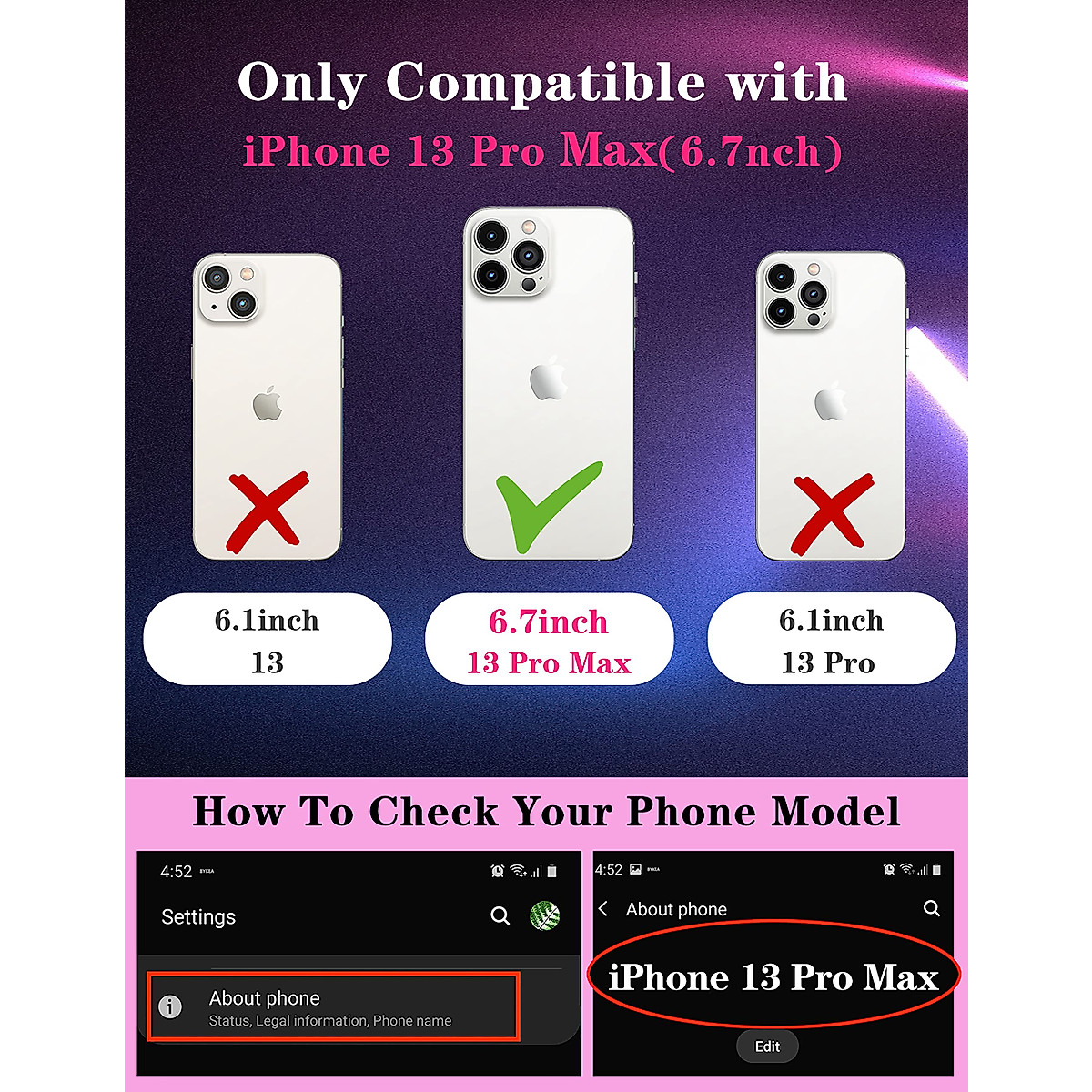 Goocrux (2in1 for iPhone 13 Pro Max Case for Women Butterfly Girls Girly Phone Cover Cute Black Butterflies Unique Design with Slide Camera Cover+Ring Holder Fashion Cases for Apple 13 Pro Max 6.7''