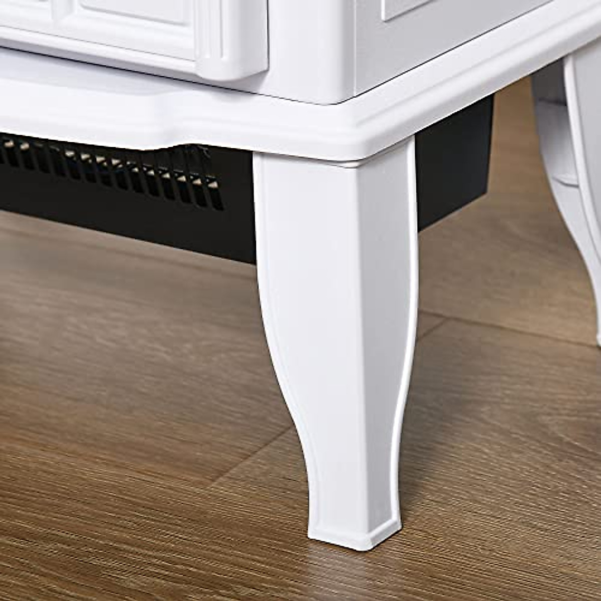 HOMCOM 22" Electric Fireplace Stove, Freestanding Fireplace Heater with Realistic LED Flame, Adjustable Temperature, Overheat Protection, 750W/1500W, White