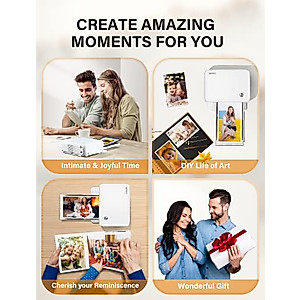 iDPRT 4'' x 6'' Photo Printer, Instant Photo Printer with 10 Sheets & 1 Ribbon, Full-Color Photo, AR Video Printing, Thermal Dye Sublimation, Thermal Photo Printer for Home Use, Support iOS Android