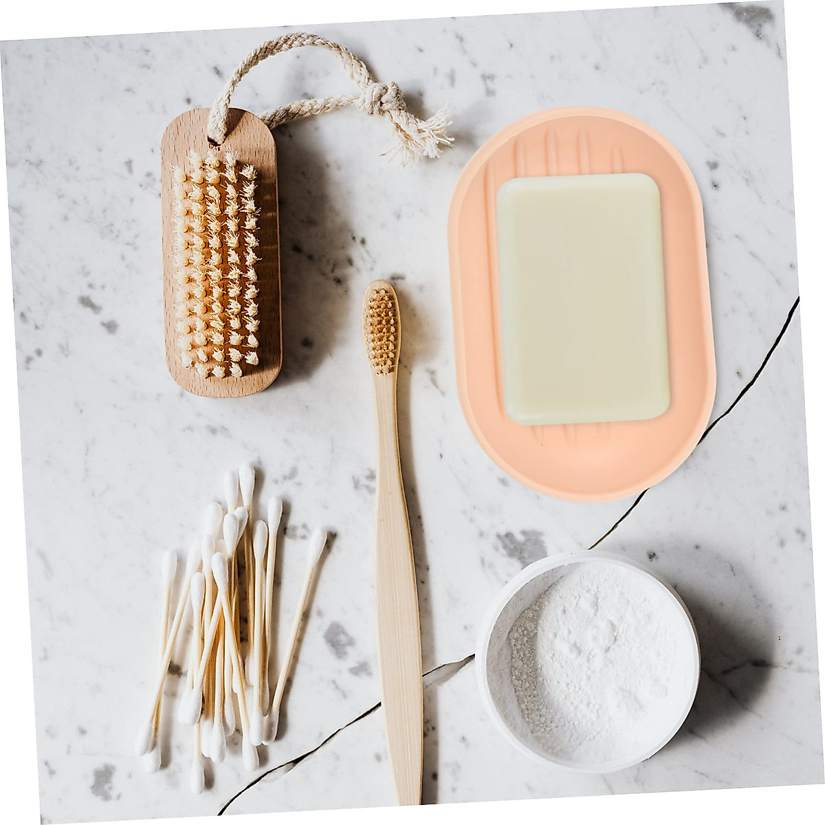 Cabilock 1 Set Bathroom Set Tray Decor Plastic Toothbrush Holder Toothbrush Holder Cup Lotion Pump Bottle Vanity Decor Black Trim Foaming Handwashing Fluid Plating Dressing Table