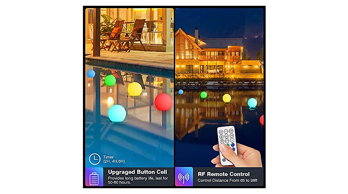 MoKo Floating Pool Lights: 16-Color Waterproof LED Ball Lights
