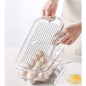 SANNO Stackable Fridge Food Storage Containers Freezer Egg Holder Vegetable Fruit Containers Fridge Containers,Freezer Produce Saver