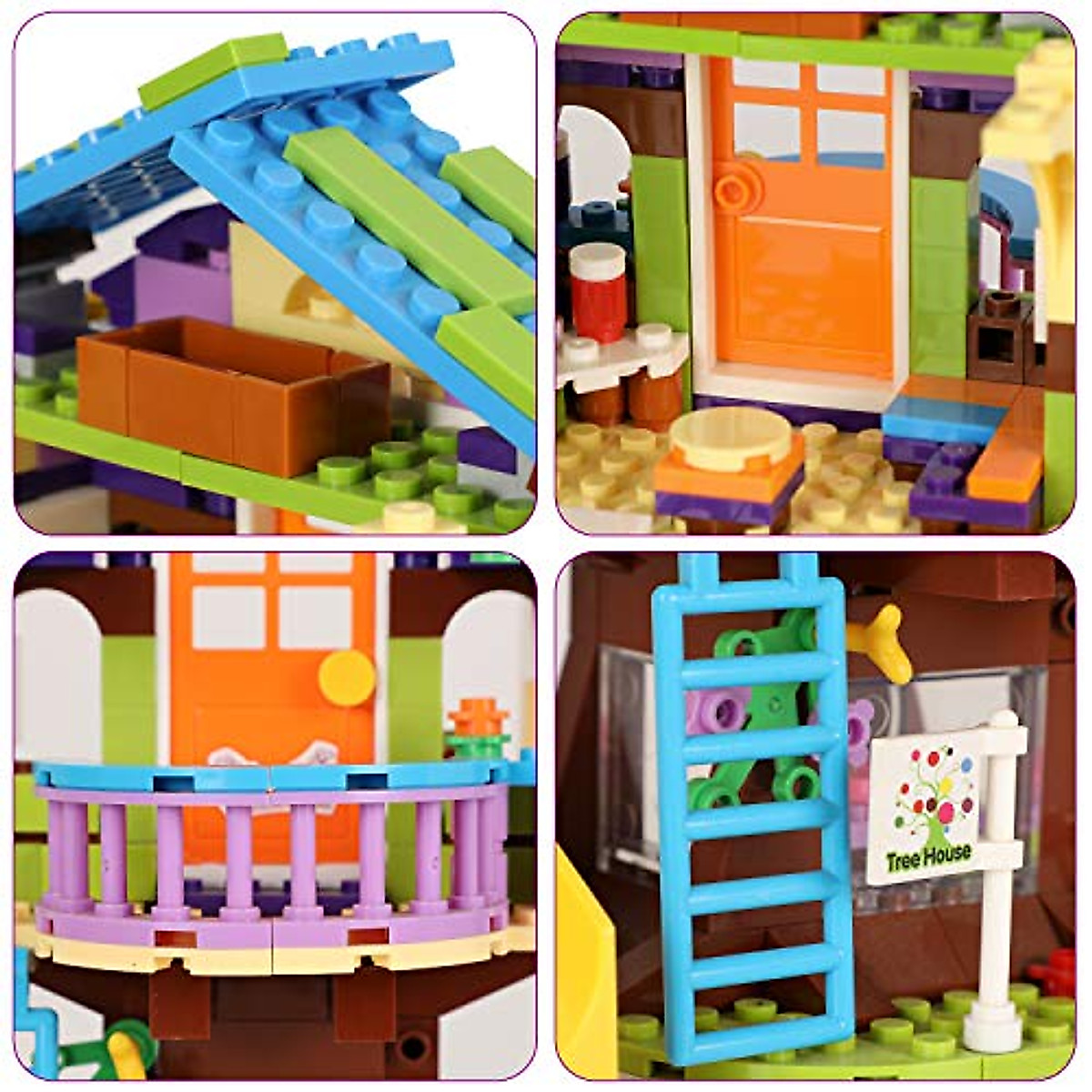 Friends Tree House Coffee Shop Building Blocks Sets, Treehouse Cafe Building Kit for Girls Age 6-12 Years Creative Roleplay Birthday Gift for Kids Toddlers with Storage Box (960 Pieces)