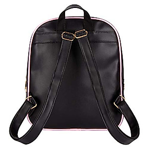 PG6 FF1 Candy Leather Bow Backpack Clear Beach Girls Bag Ita Bag, Black-pink, One Size