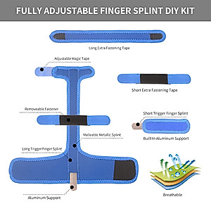 Finger Splint Trigger, Medical Grade Aluminum Brace Support Guard Splints for Straightening Broken Fingers, Injuries, Arthritis, Trigger Finger, Dislocation Pain Relief(11*9.8inch/25*28.5cm)