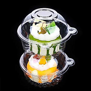 100 Pack Plastic Dome Single Cupcake Carrier Individual Muffin Boxes Holder Cups